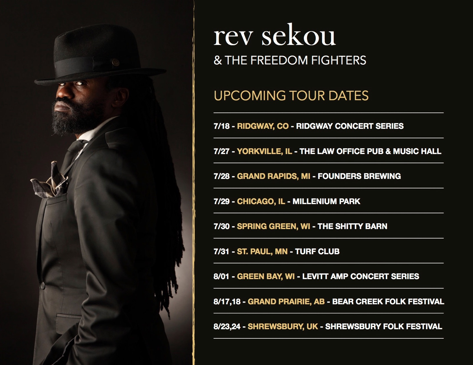 Rev. Sekou - July Upper Midwest tour with The freedom fighters - Rose ...